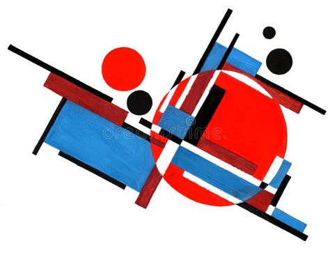 Abstract Composition Of Circles And Rectangles Stock Illustration Illustration Of White