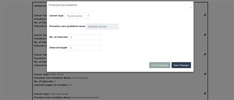 Admin Functionality Categorizecreate Preventive Care Rules For Different Types Of Cancers