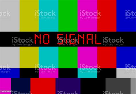 test pattern displaying message no signal offline disturbance web page error sign vector stock