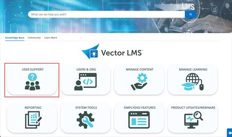 How To Use The Vector Lms Support Center