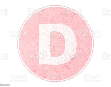 수평 부드러운 퇴색 핑크 색상 발견 어퍼 케이스 또는 자본 알파벳 또는 문자 빅 D 는 흰색 벡터 배경 위에 테두리 또는 프레임 파스텔 빛 복숭아 원 내부에 둘러싸여