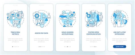 Premium Vector Making Dei Efforts Practices Blue Onboarding Mobile