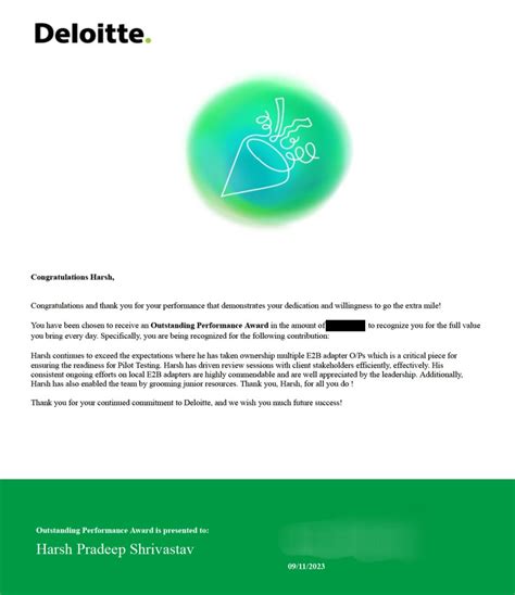 Harsh Shrivastav On Linkedin Outstandingperformance Deloitte