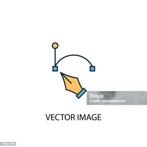 벡터 이미지 개념 2 컬러 라인 아이콘입니다 간단한 노란색과 파란색 요소 그림입니다 벡터 이미지 개념 개요 기호 디자인 0명에