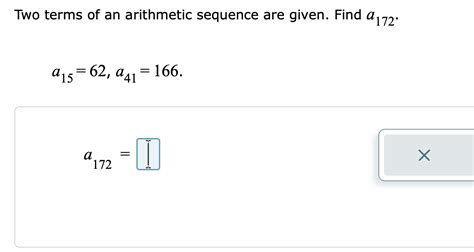Solved Two Terms Of An Arithmetic Sequence Are Given Find