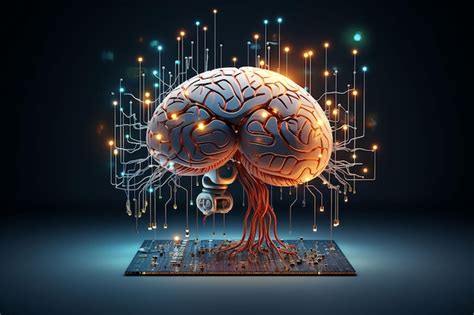 Premium Photo Human Brain With Circuit Board Artificial Intelligence