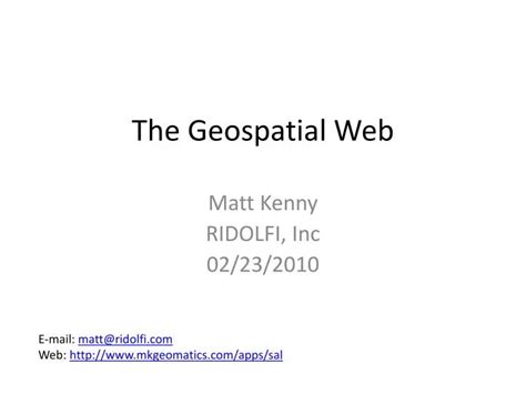 Ppt The Geospatial Web Powerpoint Presentation Free Download Id5361558