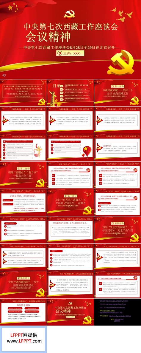 中央第七次西藏工作座谈会会议精神ppt下载 Lfppt