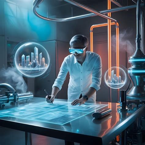 Engineering With Augmented Reality Premium Ai Generated Image