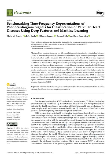 Pdf Benchmarking Time Frequency Representations Of Phonocardiogram Signals For Classification