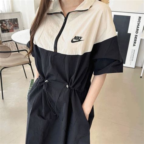 반집업 배색 스트링 반팔 롱 원피스 나일론 스트링 포켓 프린팅 아노락 반집업 바람막이 치마 카라 세트 여름 바스락