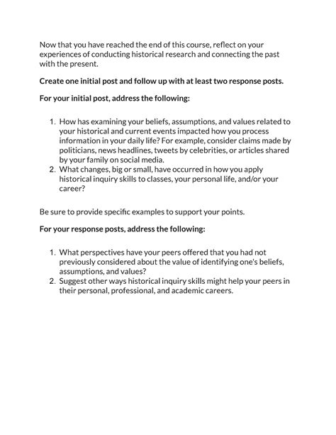 Module Eight Discussion Instructions Now That You Have Reached The End Of This Course Reflect