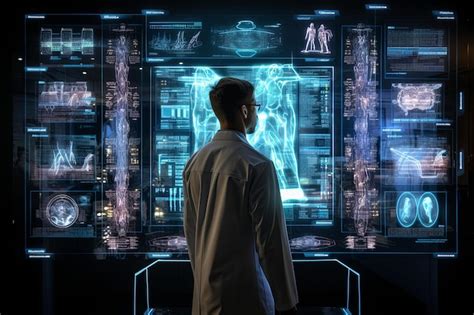 Premium Photo Hologram Modern Virtual Screen Interface Medical Technology With Diagnostic