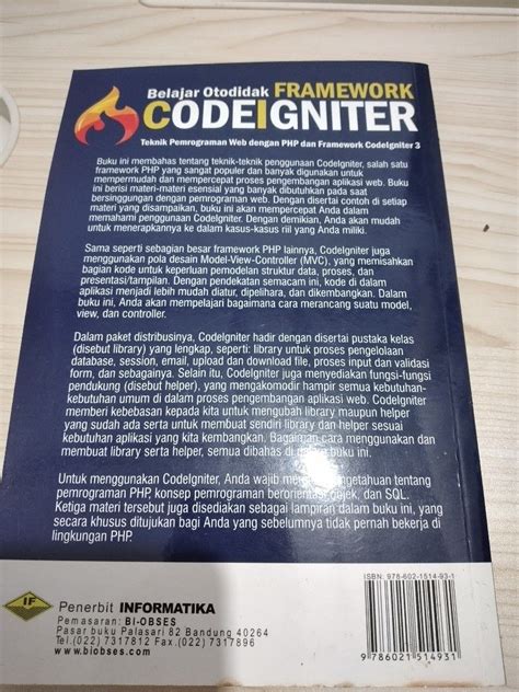 Belajar Otodidak Framework Codeigniter Bydi Raharjo Buku And Alat Tulis Buku Di Carousell