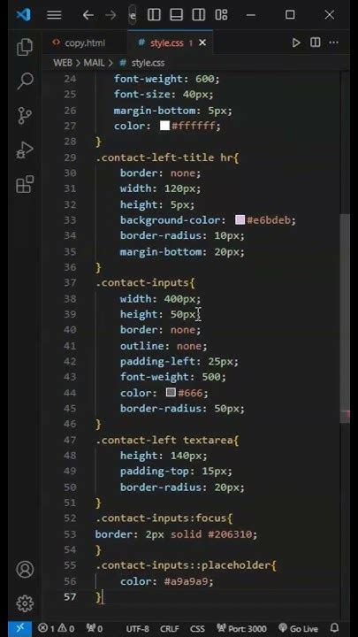 Mail With Html Css Javascript Html Css Js Shorts Short