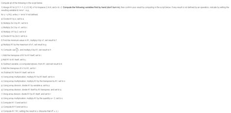 Solved Compute All Of The Following In The Script