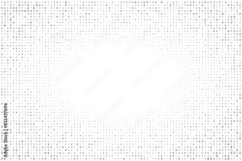 Gray Digital Data Matrix Of Binary Code Numbers Isolated On A White