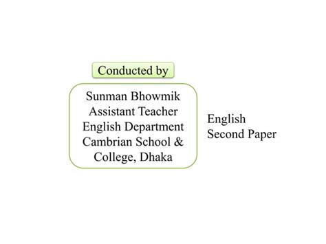 Class Seven English 2nd Class 7 Interjection C Pptx
