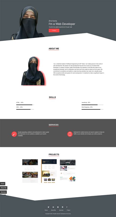 Zil E Huma On Linkedin Html Css Project Bytewise Portfoliowebsite 20 Comments