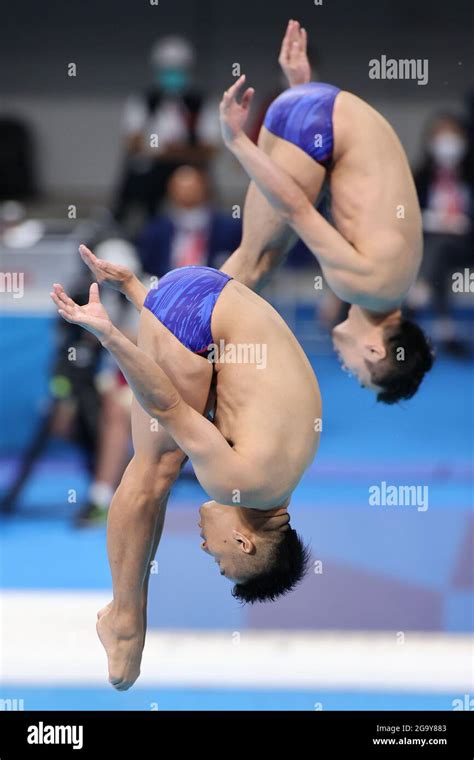 Tokyo Japan 28th July 2021 Ken Terauchi And Sho Sakai Jpn Diving