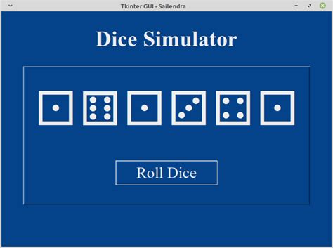 Dice Rolling Simulator Using Python Tkinter