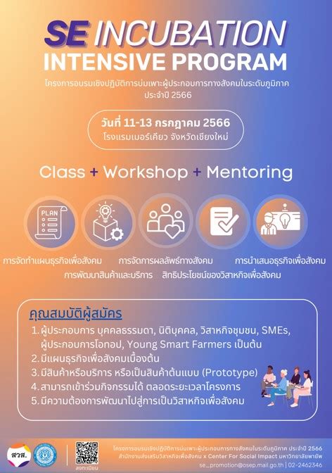 กิจกรรมอบรมเชิงปฏิบัติการบ่มเพาะผู้ประกอบการทางสังคมในระดับภูมิภาค