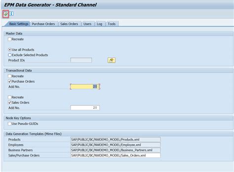 Epm Model Data Generation Sapcodes