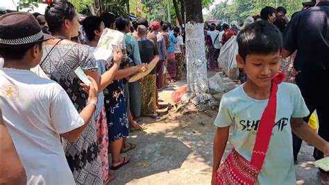 7 4 2023 သရက်တောကျောင်းတိုက် သဘာဝတရားရိပ်သာ၌ နေ့စဥ် ထမင်း ဟင်း အဟာရဒါန ကုသိုလ်ဘဏ်။ Ph