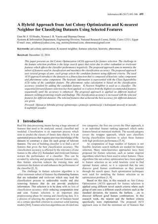 A Hybrid Approach From Ant Colony Optimization And K Neare Pdf