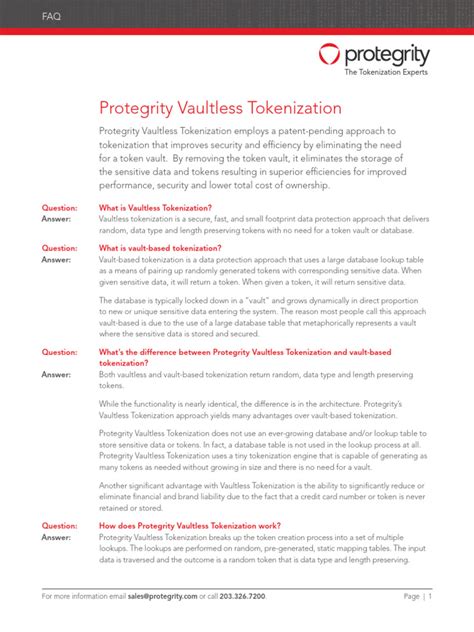 Vaultless Tokenization Faqs April 12 Pdf Encryption Databases