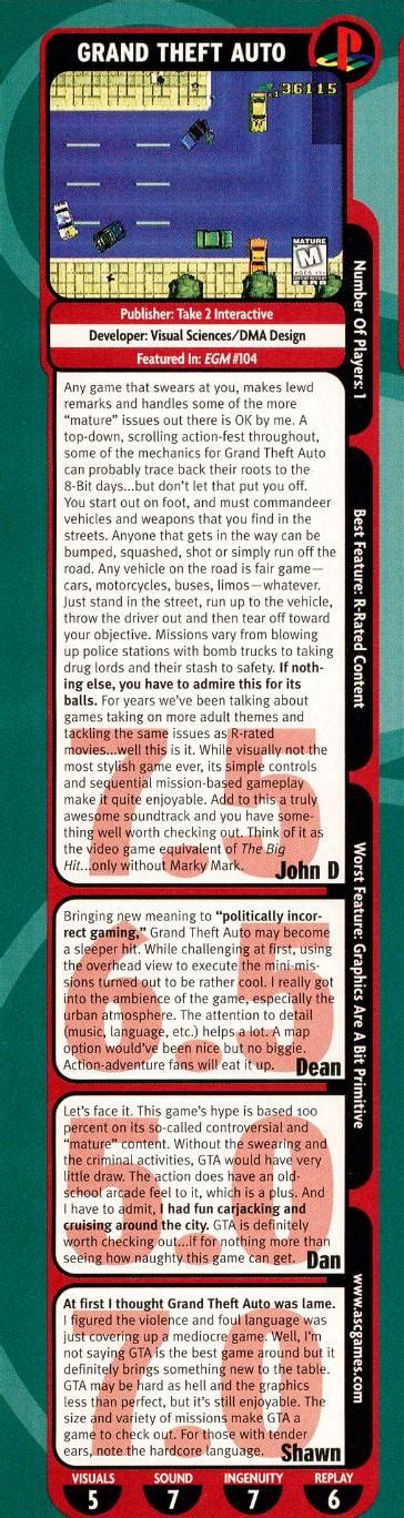 egm s review of the original gta on ps1 issue 108 july 1998 r gta