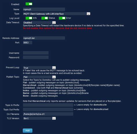 Mqtt With Tls Configuration Issue · Issue 4597 · Domoticzdomoticz
