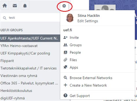 yammer email messages uef kamu