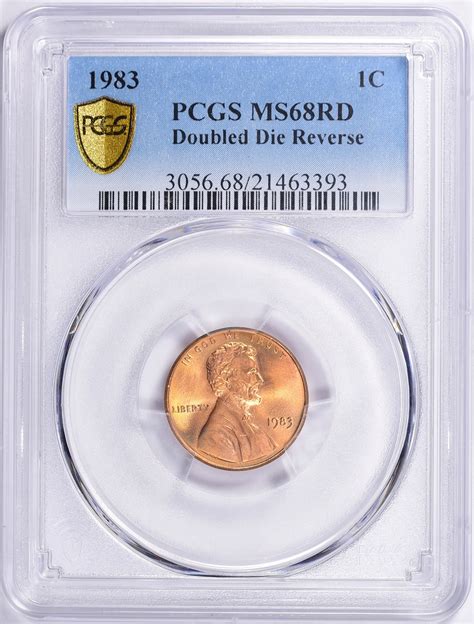1983 Lincoln Cent Doubled Die Reverse Pcgs Ms 68 Rd Toned Red Copper