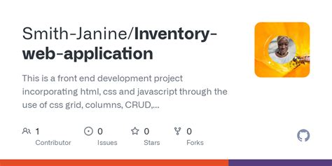 Github Smith Janine Inventory Web Application This Is A Front End Development Project