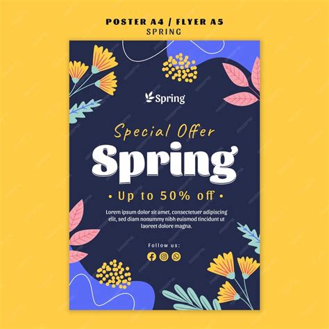 봄 시즌 포스터 템플릿 무료 Psd 파일