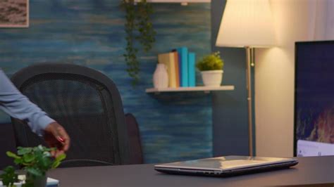 African Young Business Woman Coming At Home Workplace Late Night Black Entrepreneur Working In