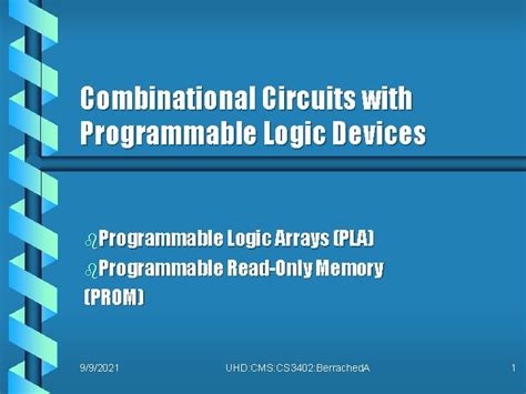Combinational Circuits With Programmable Logic Devices B Programmable