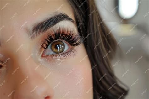 Premium Photo Eyelash Extensions Beautiful Woman With Extreme Long