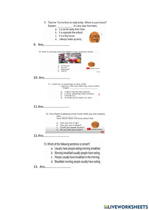 ข้อสอบปลายภาควิชาภาษาอังกฤษ ป6 ปีการศึกษา 2564 4031712