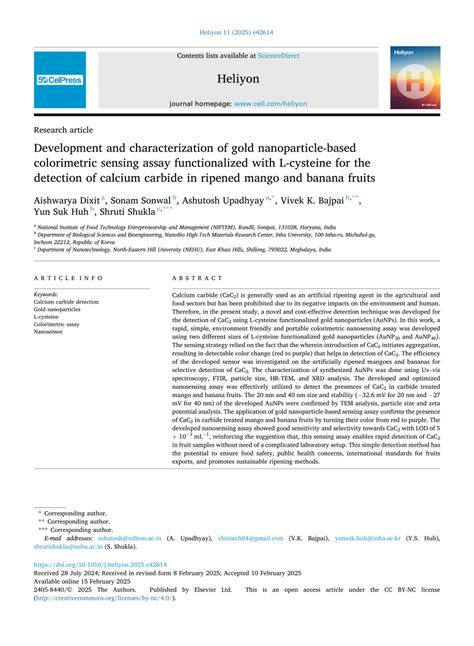 Pdf Development And Characterization Of Gold Nanoparticle Based Colorimetric Sensing Assay