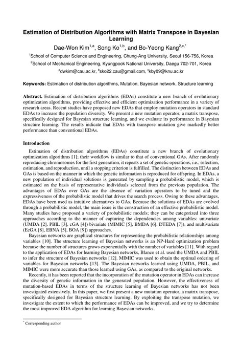 Pdf Estimation Of Distribution Algorithms With Matrix Transpose In