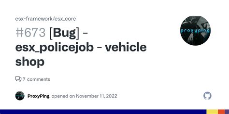 Bug Esxpolicejob Vehicle Shop · Issue 673 · Esx Frameworkesxcore · Github