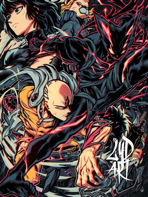 Fubuki Saitama Garou And King One Punch Man Drawn By Lydartmclo