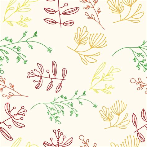 꽃과 잎의 패턴 프리미엄 벡터