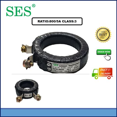 Ses Current Transformer Ct Coil Class 3 5va 60a 100a 150a 200a 250a 300a 400a 500a 600a 800a