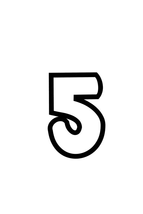 Free Printable Tracing Numbers Bubble Number 5