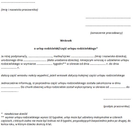 Urlop Macierzyński 2017 Wniosek Dokumenty Macierzyński Urlopy Infor Pl