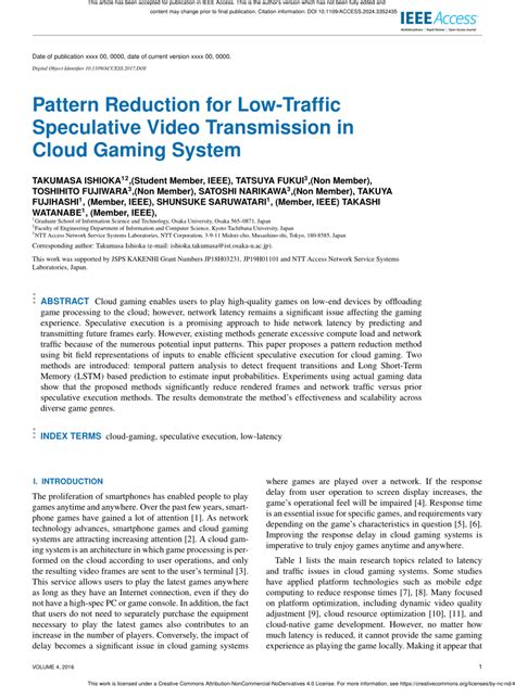 Pdf Pattern Reduction For Low Traffic Speculative Video Transmission