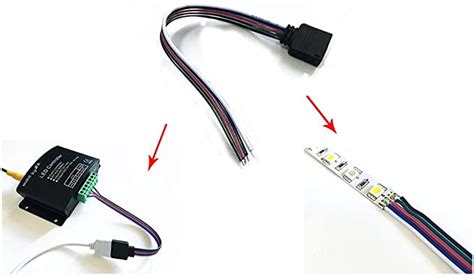 5 pin rgbw led strip lights extension cable connector magic ledpro